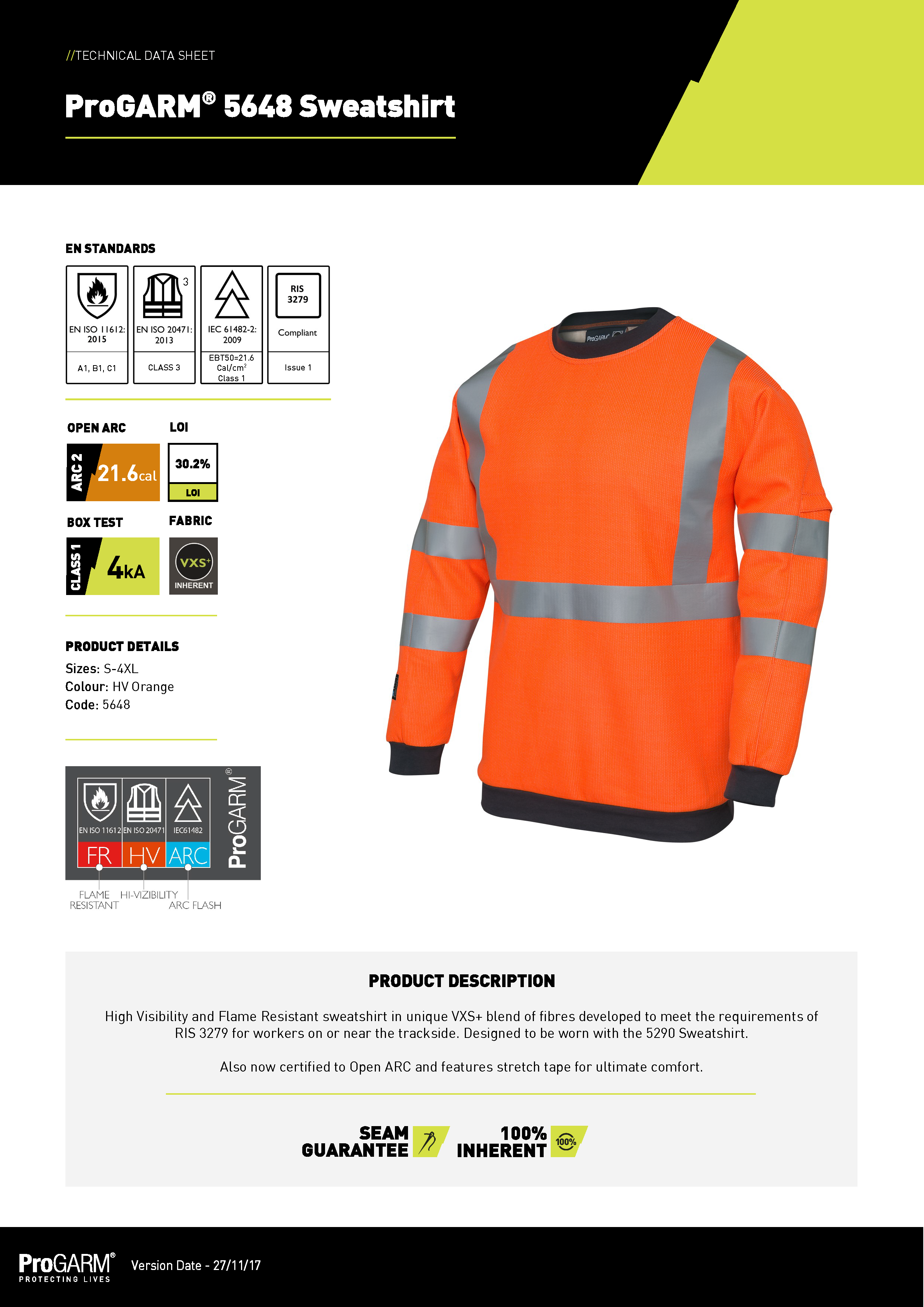 ProGARM 5648 Arc Sweatshirt | In Stock | From £74.68