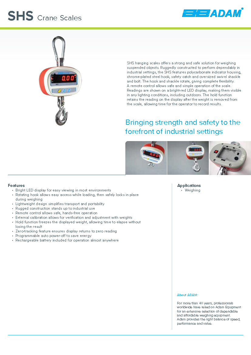Adam Equipment SHS Crane Scales