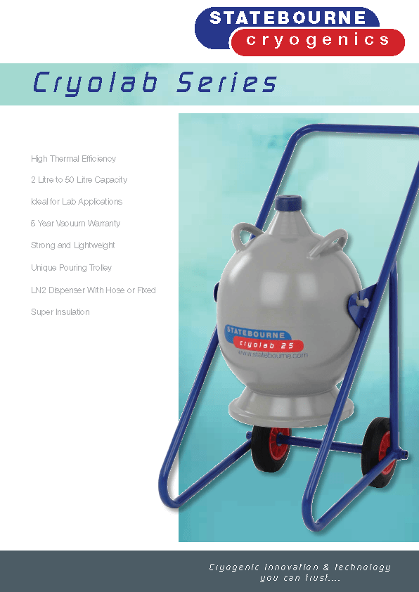Statebourne Cryogenics Cryolab Series High Performance Laboratory ...