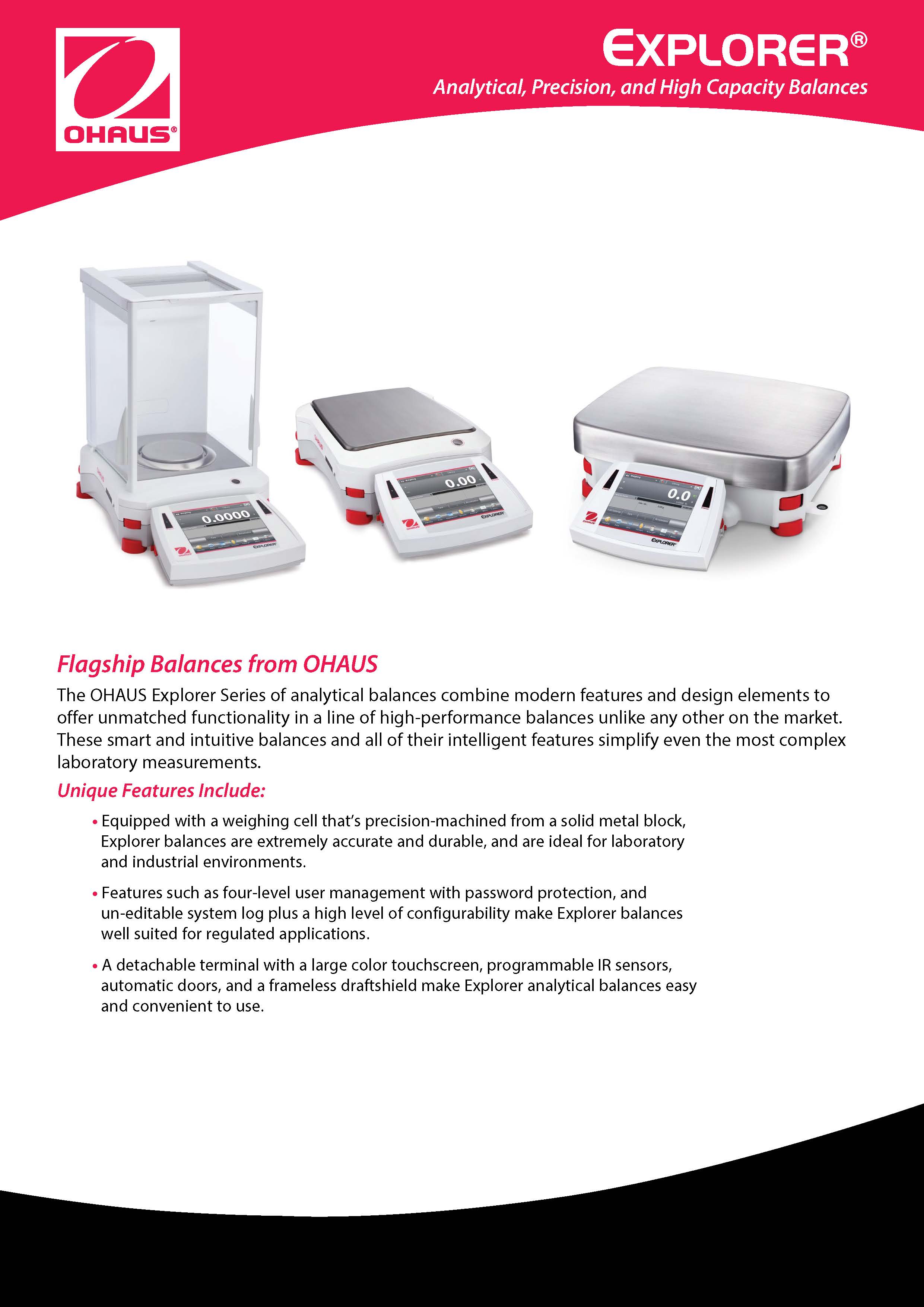 Ohaus Explorer™ Precision High Capacity Balances | In Stock | From £3995.00