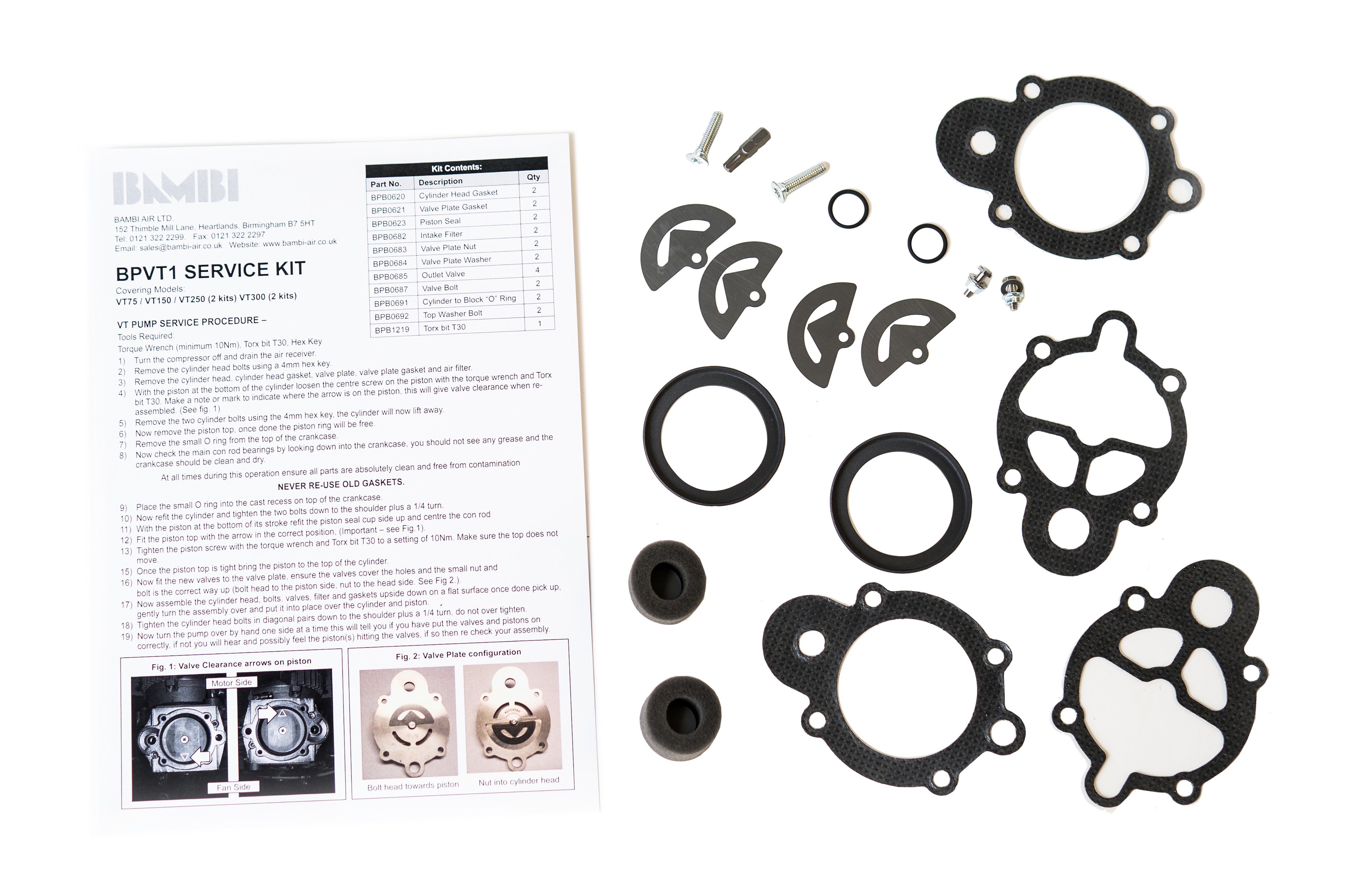 Bambi Air Spare Servicing Part List