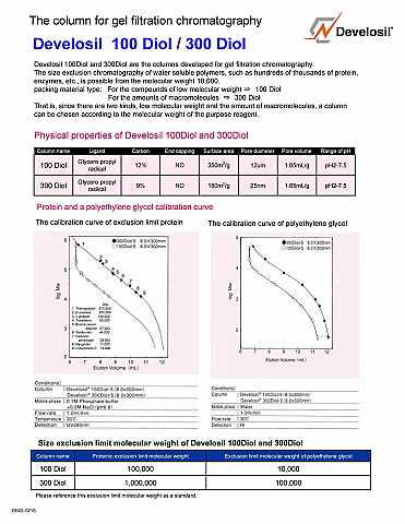 Nomura Chemical Develosil 100 Diol and 300 Diol HPLC Columns